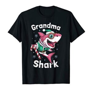 Matching Grandma Shark Christmas Stocking Stuffer Gift T-Shirt