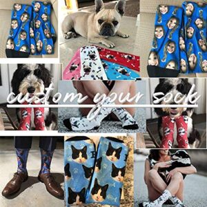 D-Story Custom Photo Pet Face Socks, Love Heart Crew Socks with 2 Faces for Men Women (Made In USA)