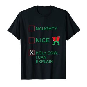 Naughty Or Nice Funny Christmas Tshirt Stocking Stuffer