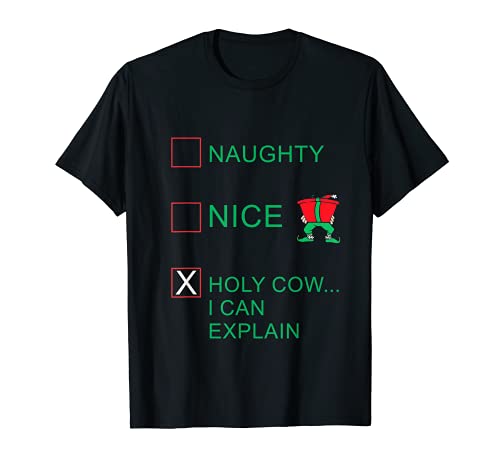 Naughty Or Nice Funny Christmas Tshirt Stocking Stuffer