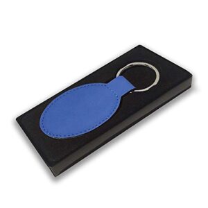 LaserGram Oval Keychain, Tyrannosaurus Rex Dinosaur, Personalized Engraving Included (Dark Blue)