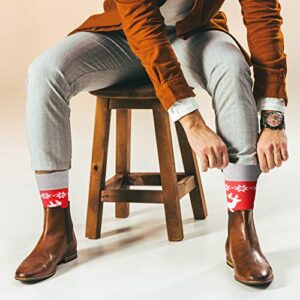 Mens Funny Socks Christmas Socks for Men Women Colorful Fun Novelty Crew Patterned Socks 6 Pairs US 7-13