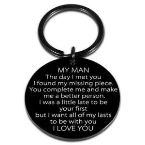 boyfriend christmas anniversary valentine’s day birthday gifts to my man keychain for husband boyfriend groom fiance hubby from wife girlfriend bride fiancee wifey engagement wedding dating gifts