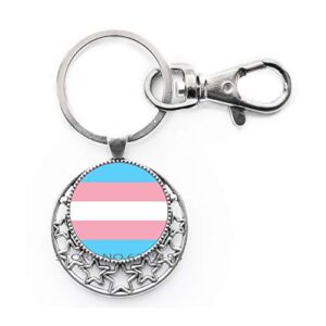 Transgender Pride Keychain,Transgender Flag,Transgender Jewelry, LGBTQ Keychain,Pride Jewelry,N186