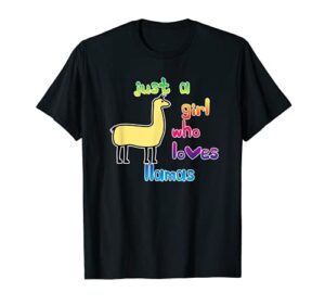 just a girl who loves llamas t-shirt stocking stuffer gift t-shirt