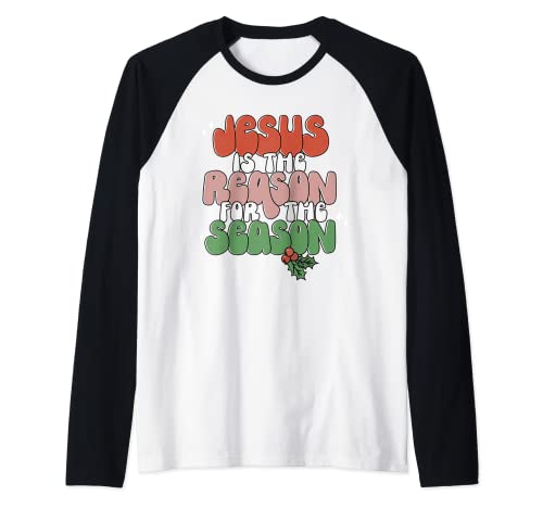 Christian Jesus The Reason Christmas Stocking Stuffer Raglan Baseball Tee