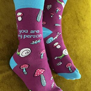 Funny Cheap Socks - Magic Mushroom Socks - Snail Socks - You Are My Person - Birthday Gift for Men Women and Teens