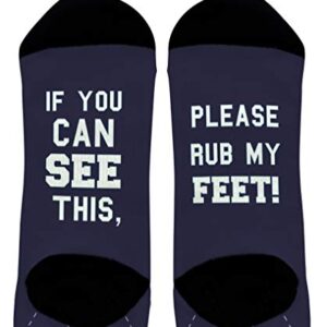 Novelty Gifts See This Please Rub My Feet Dad Humor Gifts Mom Humor Gifts 1-Pair Novelty Crew Socks