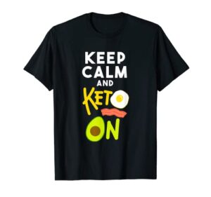 keep calm and keto on ketogenic diet funny avocado gift t-shirt