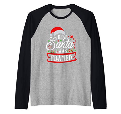 Dear Santa Funny Ugly Christmas Pajama Stocking Stuffer Gift Raglan Baseball Tee