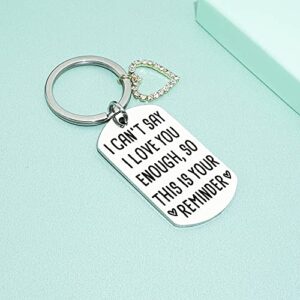 Valentine's Day Gift for Women for Boyfriend Girlfriend Adults Christmas Gifts for Husband Wife Couples I Love You More Keychain Cute Gifts from Husband Him Wife Her Presents