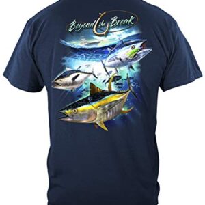 Erazor Bits Fishing Tuna Time Off Shore Fishing Shirt | 100% Cotton T-Shirt | Deep Sea Fishing Apparel (Large) ADD-BTB2377L