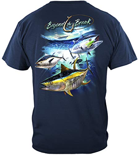 Erazor Bits Fishing Tuna Time Off Shore Fishing Shirt | 100% Cotton T-Shirt | Deep Sea Fishing Apparel (Large) ADD-BTB2377L