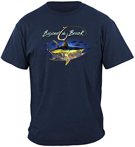 Erazor Bits Fishing Tuna Time Off Shore Fishing Shirt | 100% Cotton T-Shirt | Deep Sea Fishing Apparel (Large) ADD-BTB2377L