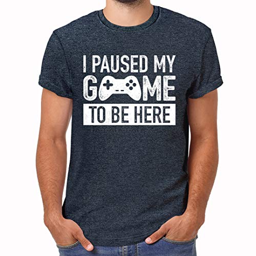 I Paused My Game to Be Here t Shirt Gamer Gifts for Men Gaming Funny Graphic Tees (Charcoal Black, Youth S(8))