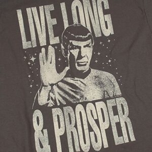 Star Trek Live Long & Prosper Longsleeve T Shirt & Stickers (Medium) Charcoal