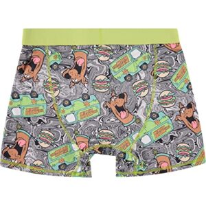 Scooby-Doo Classic Boxer Briefs - Mens Boxer Briefs Underwear Loungewear Set, Shaggy, Velma, Mystery Machine Boxer Briefs (White, Medium)