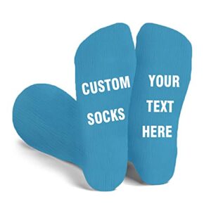 Personalized Funny Socks with Your Custom Text, Unisex Crew Socks Gift for Women, Men