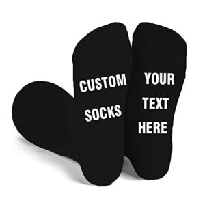 Personalized Funny Socks with Your Custom Text, Unisex Crew Socks Gift for Women, Men