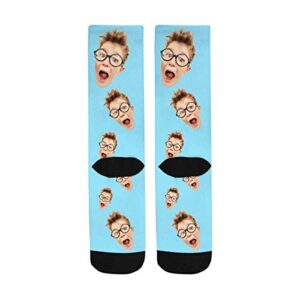 MyPupSocks Custom Face Socks Turn Your Dog Cat Pet Photo into Personalized Socks Men and Women for Your Dad Little Blue