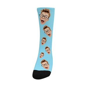 MyPupSocks Custom Face Socks Turn Your Dog Cat Pet Photo into Personalized Socks Men and Women for Your Dad Little Blue