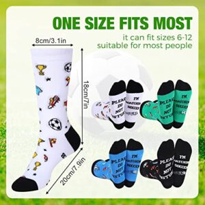 4 Pairs Men's Soccer Socks Please Do Not Disturb I'm Watching Soccer Socks Novelty Football Casual Lover Funny Gifts for Christmas Game Men and Women, Black, Green, White Blue, One Size