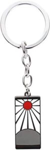 anime cosplay keychain with earrings for tanjirou, metal