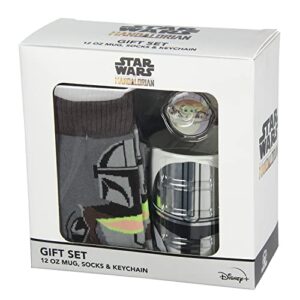 CultureFly The Mandalorian Gift Set with 12oz Mug, Crew socks and Keychain One-Size