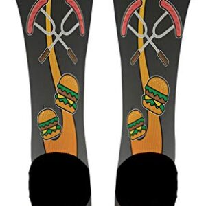 ThisWear Manly Birthday Gifts for Dad Grill Master Accessories BBQ Lover Gifts 1-Pair Novelty Crew Socks