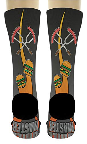 ThisWear Manly Birthday Gifts for Dad Grill Master Accessories BBQ Lover Gifts 1-Pair Novelty Crew Socks