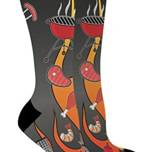 ThisWear Manly Birthday Gifts for Dad Grill Master Accessories BBQ Lover Gifts 1-Pair Novelty Crew Socks