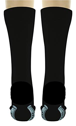 Lucky Socks Horse Legs & Horseshoe Socks Horse Lover Gifts for Equestrians 1-Pair Novelty Crew Socks