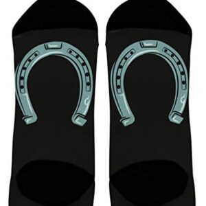 Lucky Socks Horse Legs & Horseshoe Socks Horse Lover Gifts for Equestrians 1-Pair Novelty Crew Socks