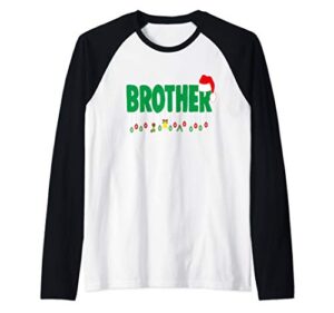 christmas brother sibling santa matching family raglan baseball tee