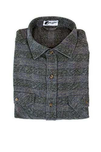 MuskOx Grand Flannel, Men’s Long-Sleeve Button Down Flannel Shirt (Large, Moss)