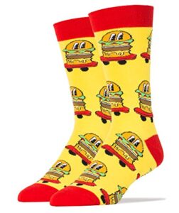 oooh yeah men’s luxury combed cotton crew socks burgers on wheels