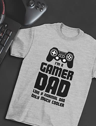 Gamer Dad Shirt Fathers Day Gaming Gifts for Men I Paused My Game T-Shirts Medium Gray