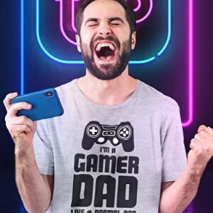 Gamer Dad Shirt Fathers Day Gaming Gifts for Men I Paused My Game T-Shirts Medium Gray