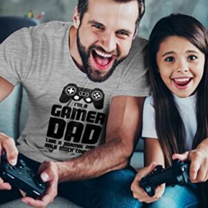 Gamer Dad Shirt Fathers Day Gaming Gifts for Men I Paused My Game T-Shirts Medium Gray