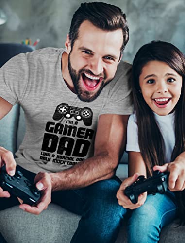 Gamer Dad Shirt Fathers Day Gaming Gifts for Men I Paused My Game T-Shirts Medium Gray