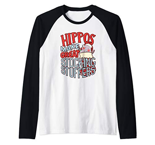 I Want A Hippopotamus For Christmas, Stocking Stuffer Raglan Baseball Tee