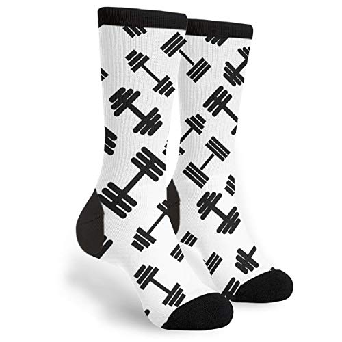 Unisex Fun Novelty Crazy Crew Socks Barbells Dumbbell Fitness Dress Socks