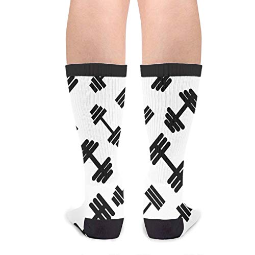 Unisex Fun Novelty Crazy Crew Socks Barbells Dumbbell Fitness Dress Socks