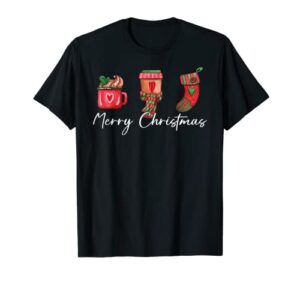 merry christmas drink hot chocolate stocking stuffer pajamas t-shirt