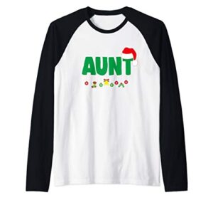 christmas aunt santa matching family raglan baseball tee