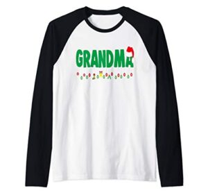 christmas grandma santa matching family raglan baseball tee