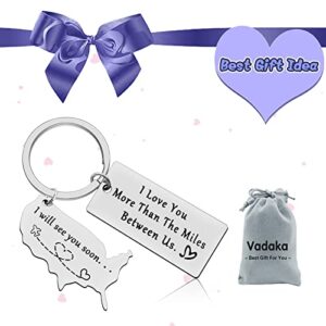 Anniversary Keychain Gift for Husband from Wife Long Distance Relationship Gift for Couple Keychain for Women Men Valentines Day Going Away Gift for Wife Husband Birthday Jewelry Gift for Girlfriend