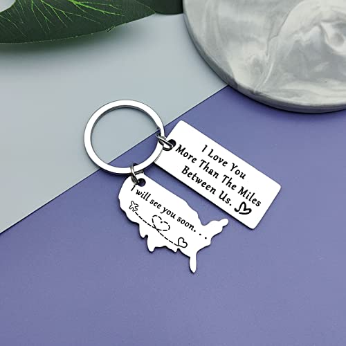 Anniversary Keychain Gift for Husband from Wife Long Distance Relationship Gift for Couple Keychain for Women Men Valentines Day Going Away Gift for Wife Husband Birthday Jewelry Gift for Girlfriend