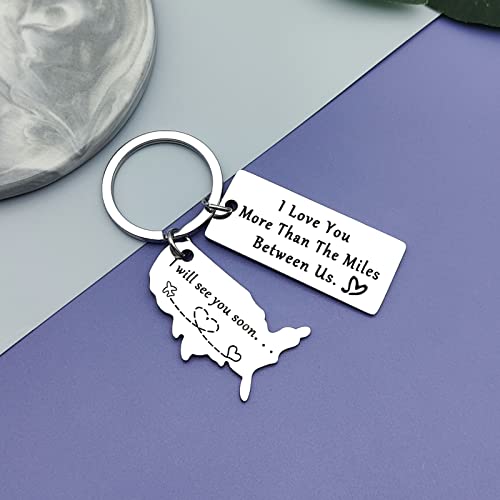 Anniversary Keychain Gift for Husband from Wife Long Distance Relationship Gift for Couple Keychain for Women Men Valentines Day Going Away Gift for Wife Husband Birthday Jewelry Gift for Girlfriend