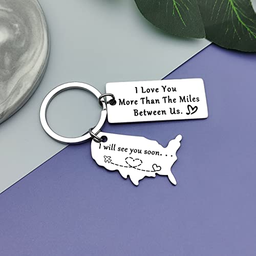 Anniversary Keychain Gift for Husband from Wife Long Distance Relationship Gift for Couple Keychain for Women Men Valentines Day Going Away Gift for Wife Husband Birthday Jewelry Gift for Girlfriend